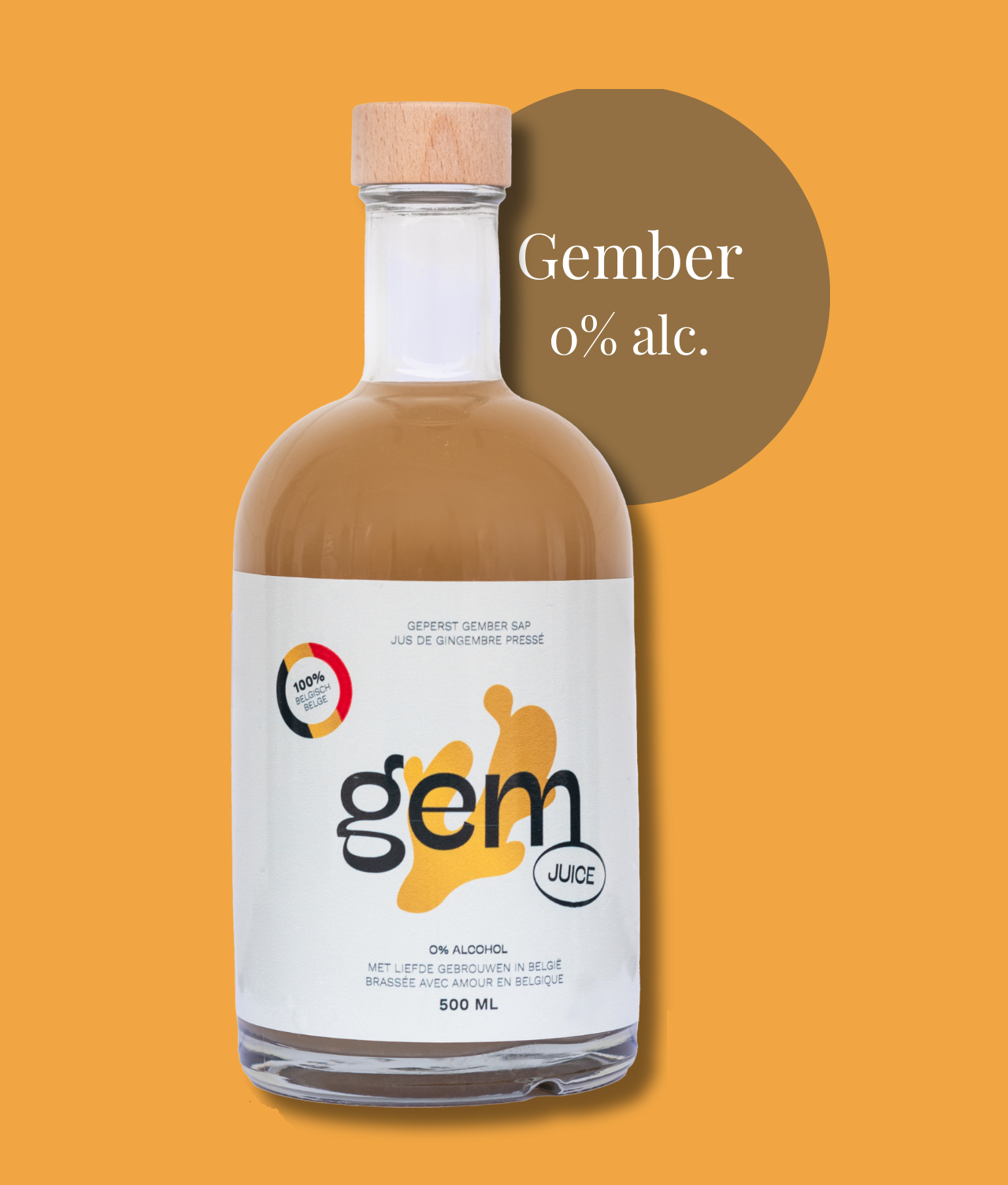 1 fles gember van 500ml zonder toegevoegde suikers. Gemaakt met liefde ...